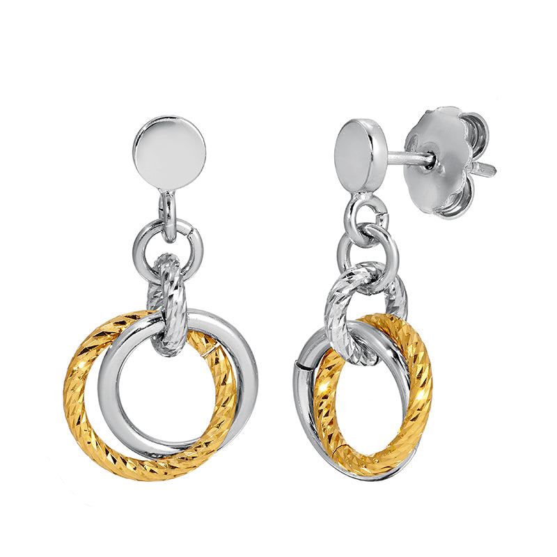 Two Tone Love Knot Earrings